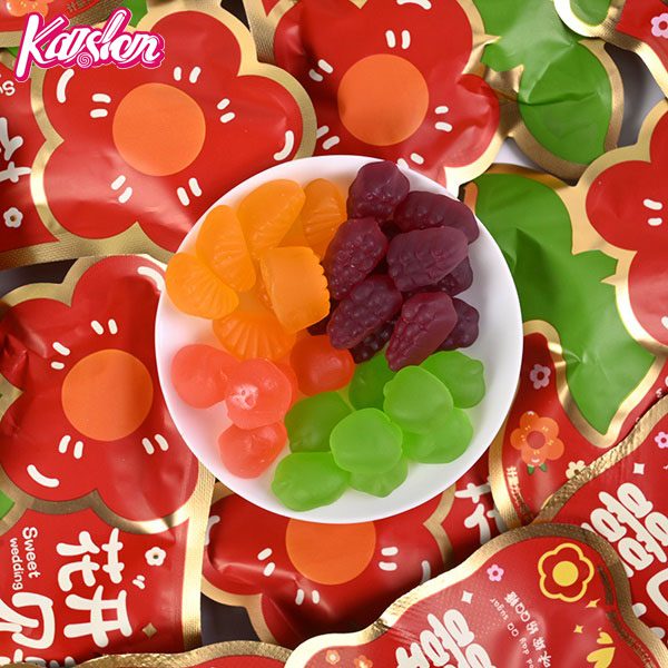 Colorful fruit gummy candy details pictures: